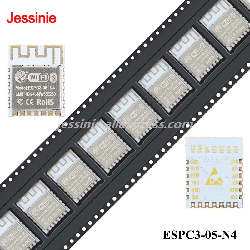 Jessinie 32-битный RISC-V MCU BLE 5.0 Wi-Fi модуль 5pcs, ESPC3-05-N4