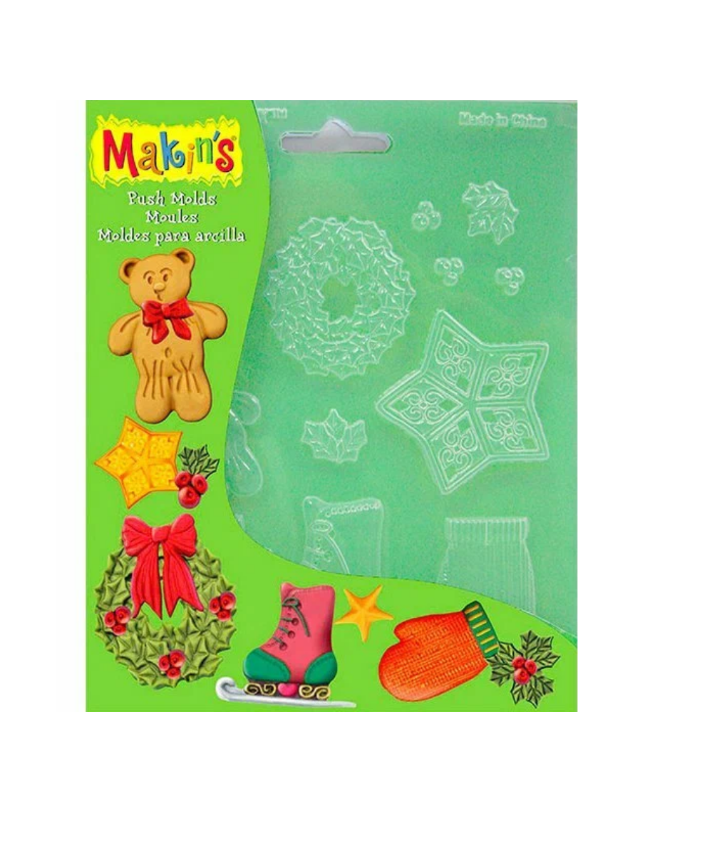 Формочки для литья "Рождественская декорация", пластик, размер листа 14 х 15 см