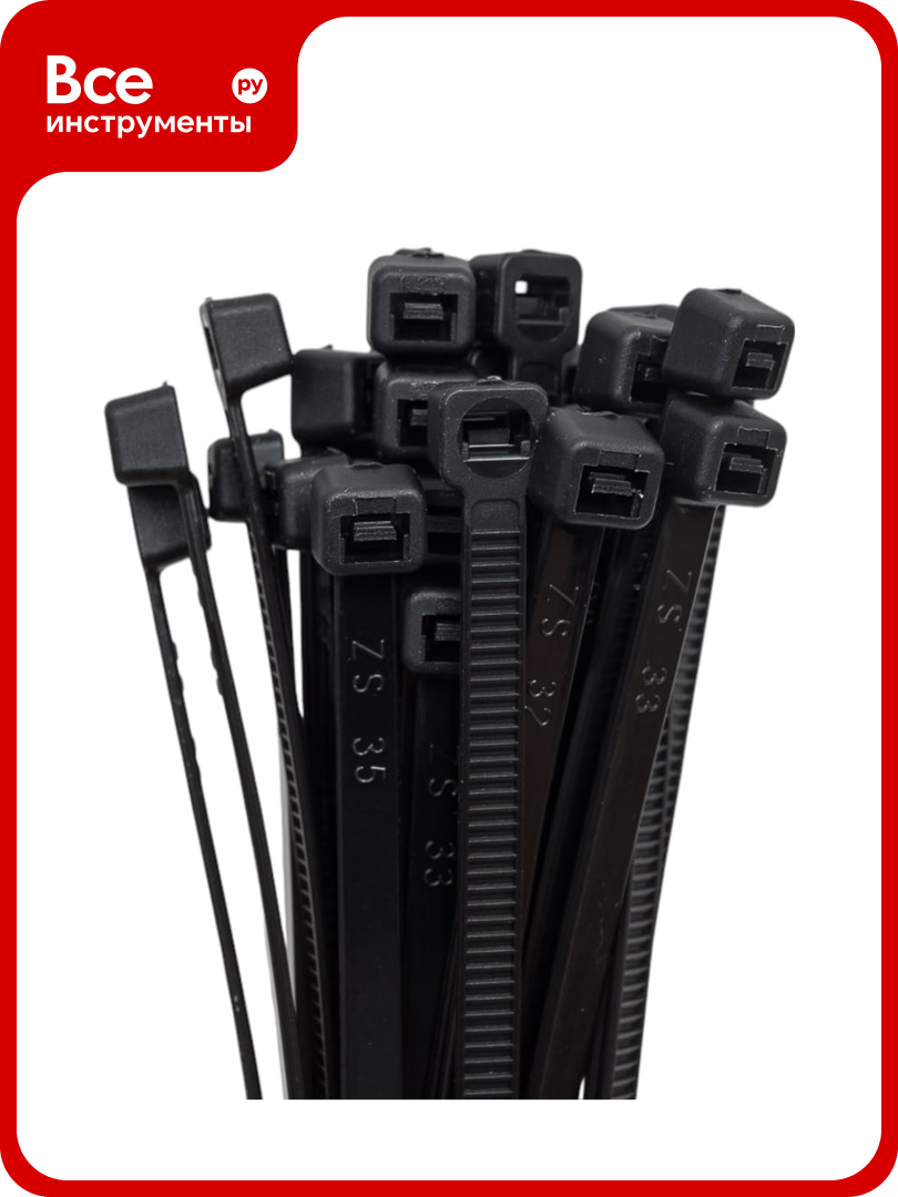 Кабельные стяжки (хомуты) DYLLU 100 шт, 300x4.8 мм DTTEB530048, белый,