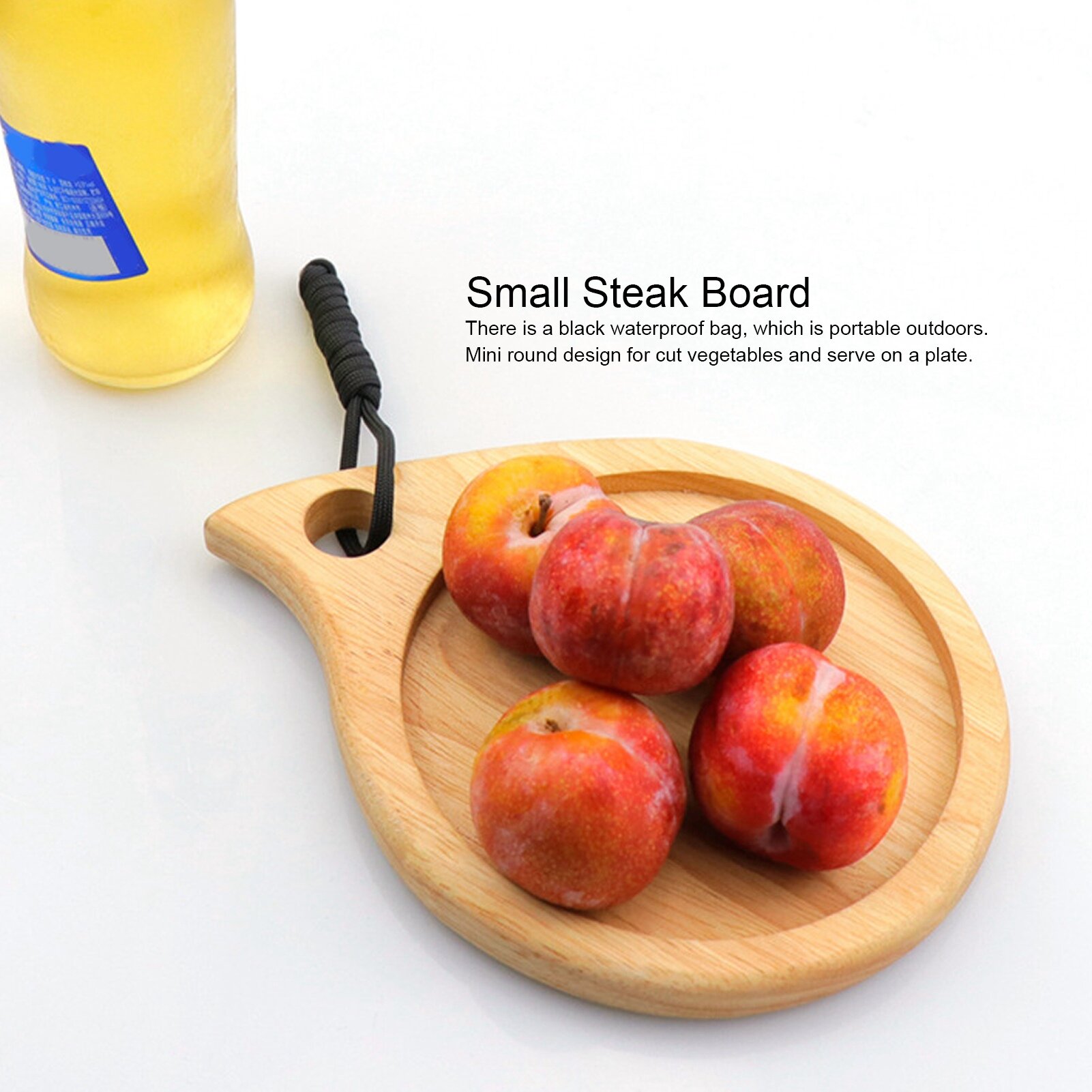 Деревянная разделочная доска для кемпинга, многофункциональная маленькая круглая разделочная доска, тарелка для фруктовых закусок