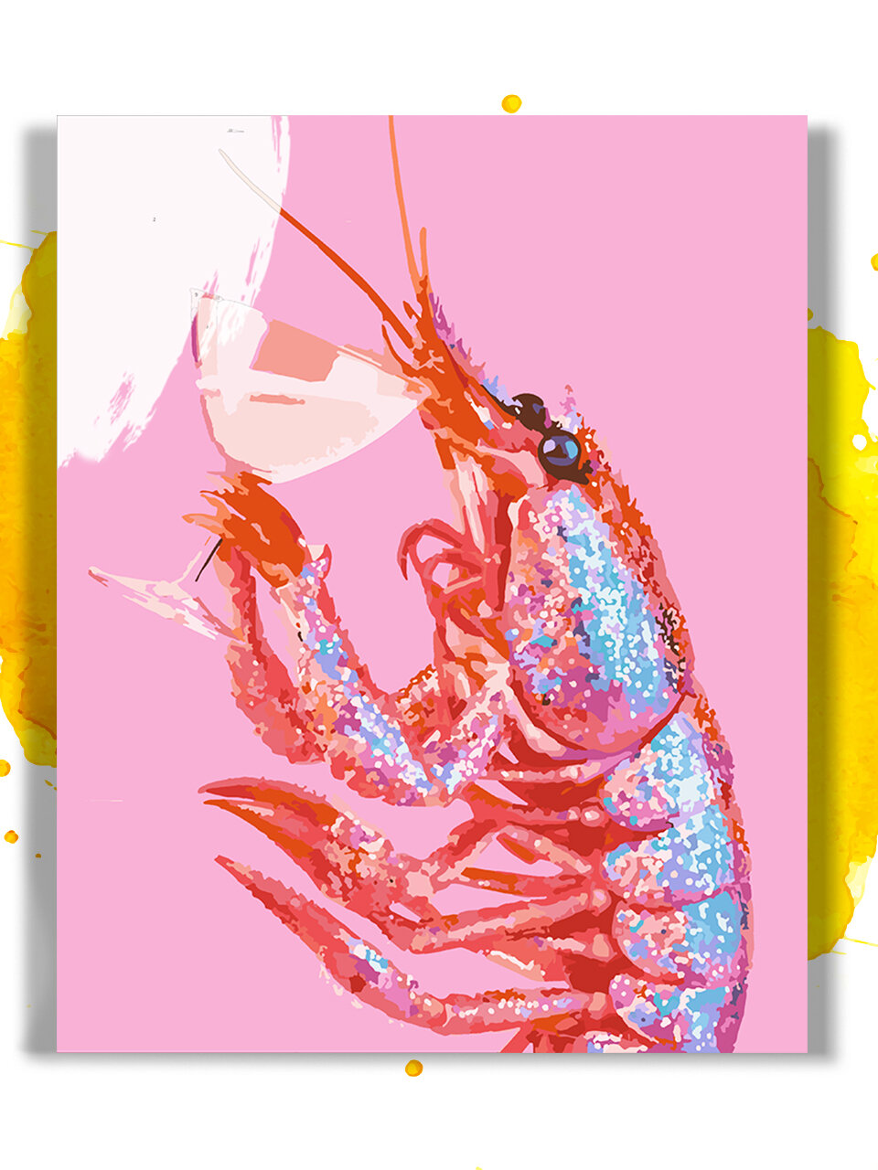 Картина по номерам на холсте Креветка в пайетках, 40 х 50 см