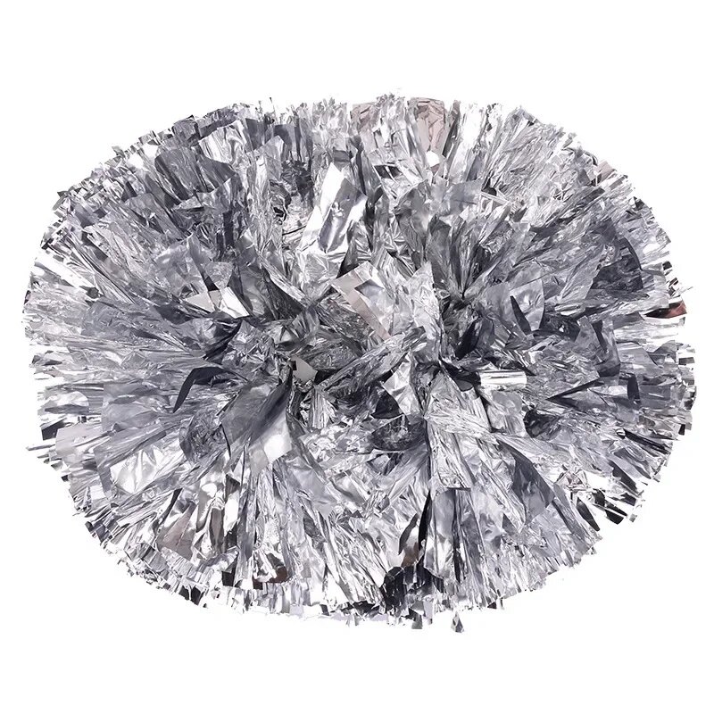 1 шт, помпоны для черлидинга с ручкой, шарики для черлидинга, большие золотые, Серебряный, Silver