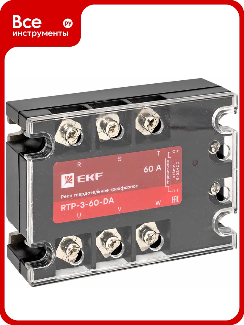 Твердотельное трехфазное реле EKF RTP-60-DA PROxima rtp-3-60-da, для твердотельных реле
