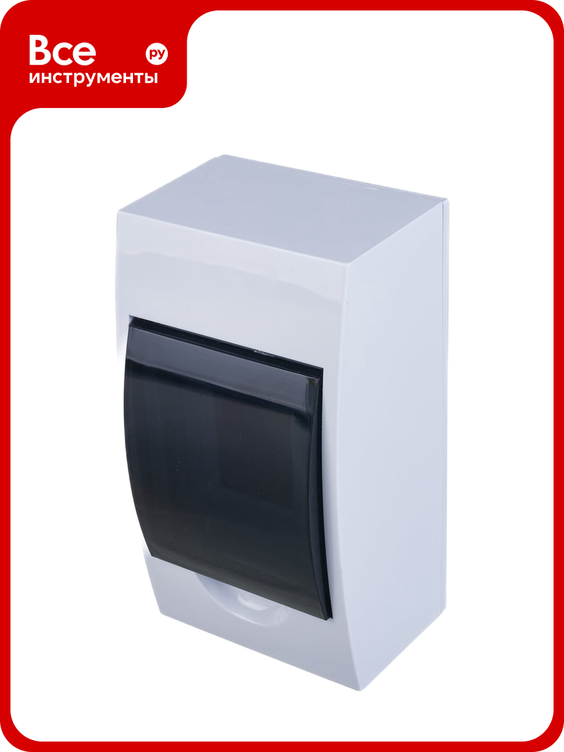 Бокс IEK ЩРН‑П‑4 ИЭК MKP12‑N‑04‑40‑20, навесной пластиковый корпус с белой дверцей, защита IP41, четырёхмодульный блок