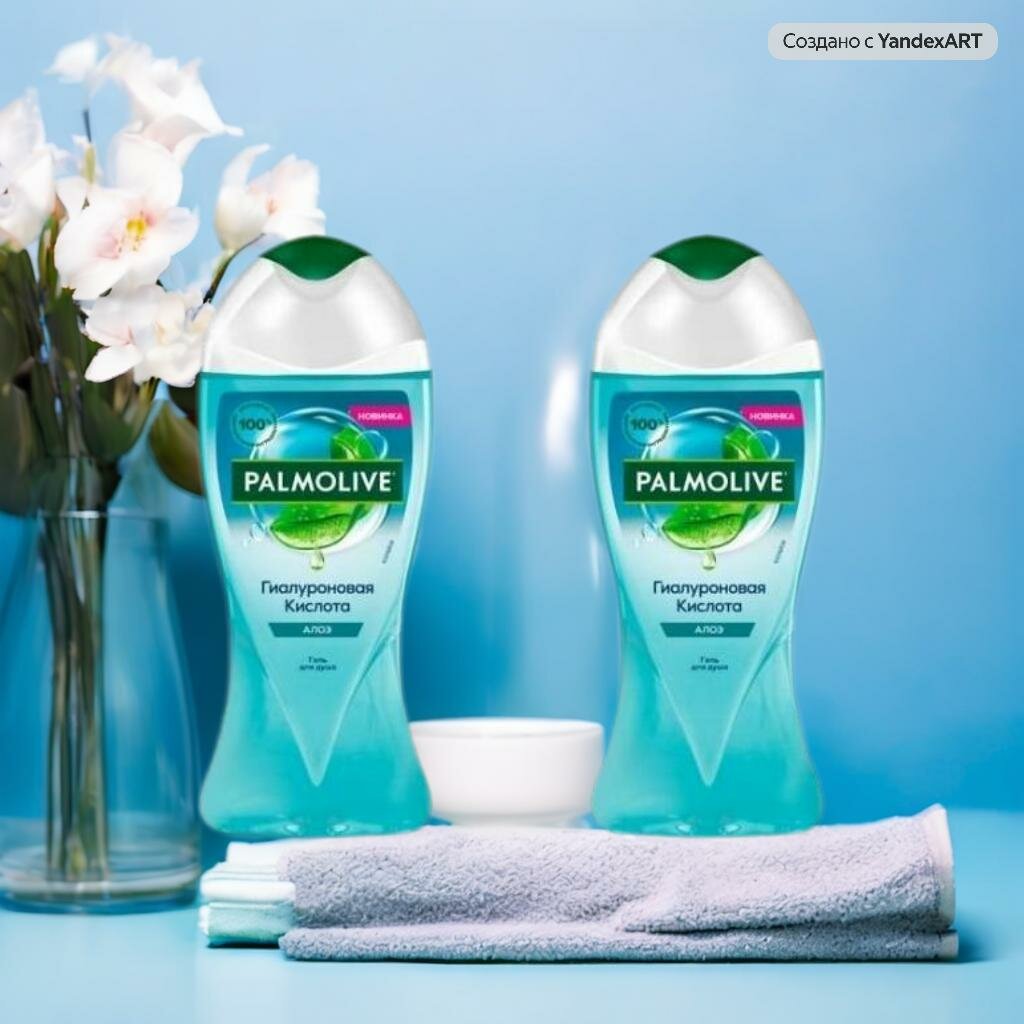 Гель для душа Palmolive Гиалуроновая кислота с увлажняющим комплексом с алоэ, 250 мл, 2 шт