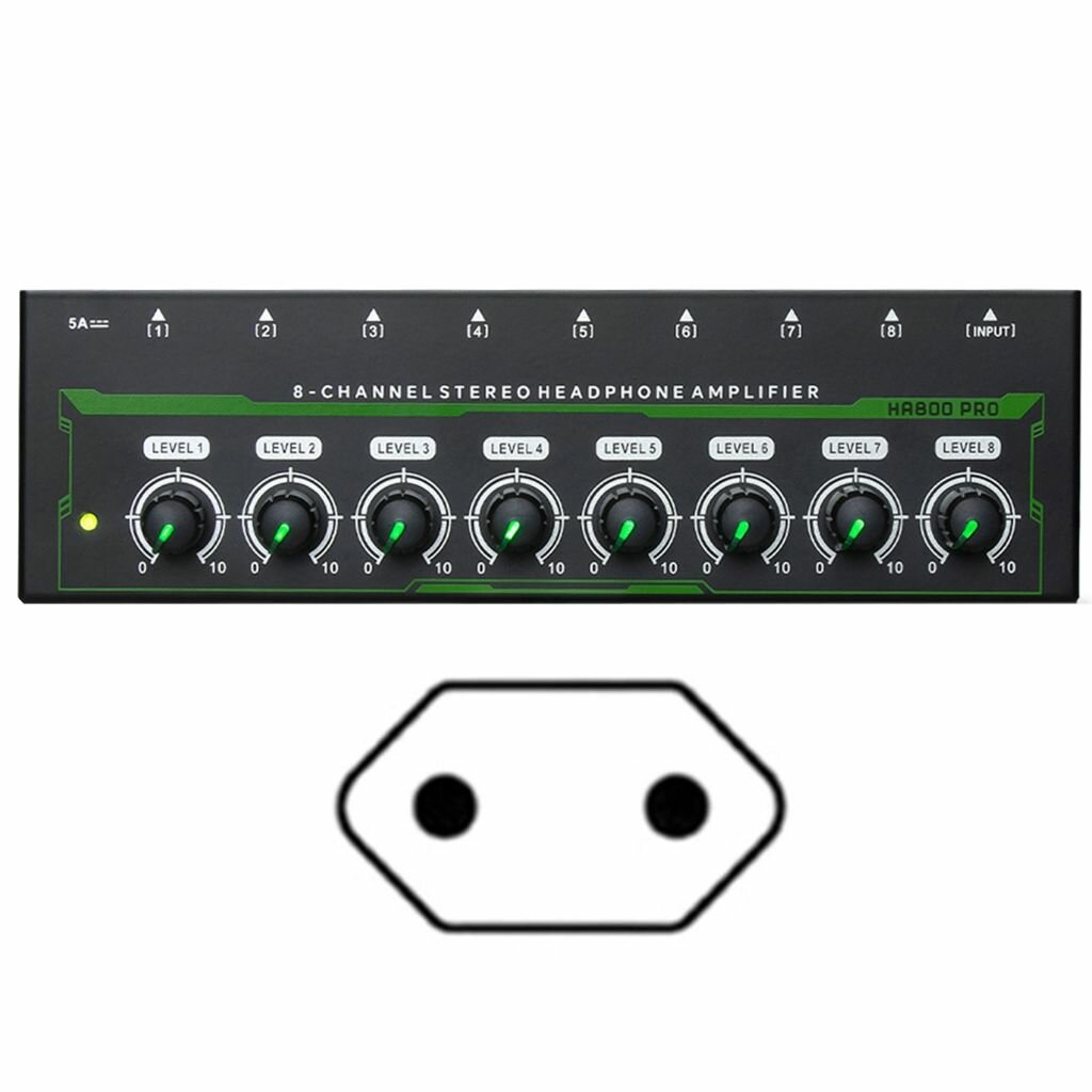 (1 шт.) 8-канальный стерео RGB усилитель для наушников HA800 PRO-европейский стандарт