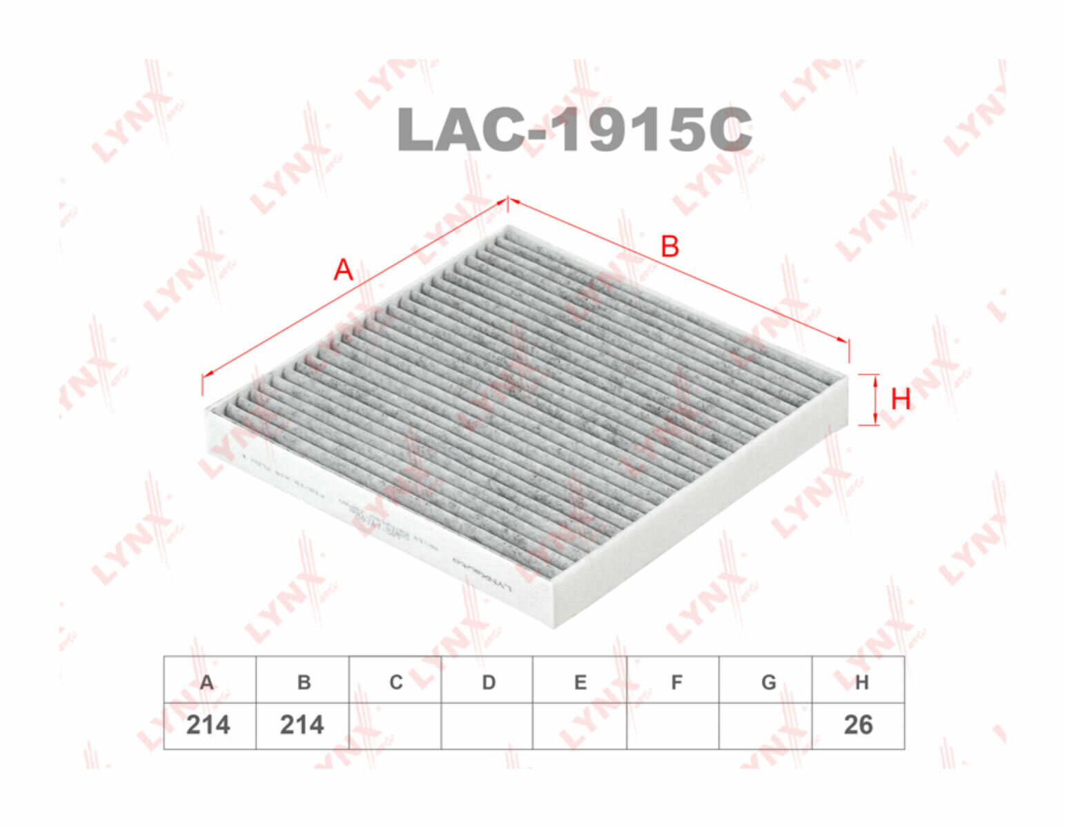 Lac-1915C Фильтр Салонный Lynxauto(Lynx Lac-1915C)