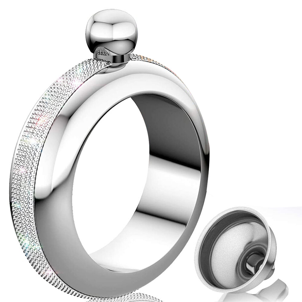 Фляга-браслет из нержавеющей стали 304 с воронкой ручной работы в подарочной коробке для женщин, девушек, танцевальных вечеринок, дней рождения, клуба, бара, 3,5 унции