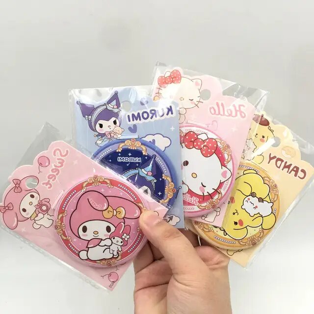 Зеркало аниме Sanrio портативное круглое, 1 шт.