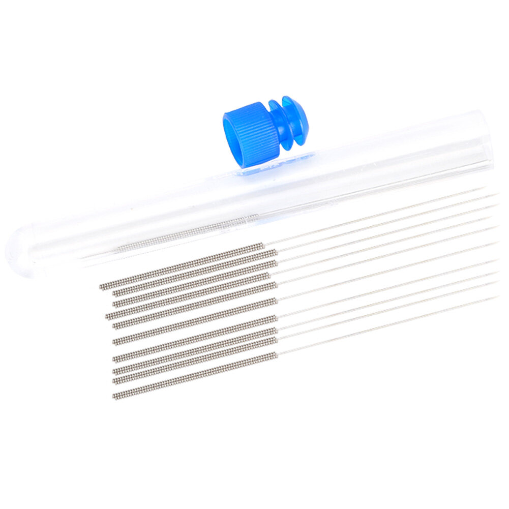 Аксессуары для 3D-принтера из 10 предметов: иглы для чистки сопел из нержавеющей стали и меди диаметром 0,4 мм для точного обслуживания и очистки