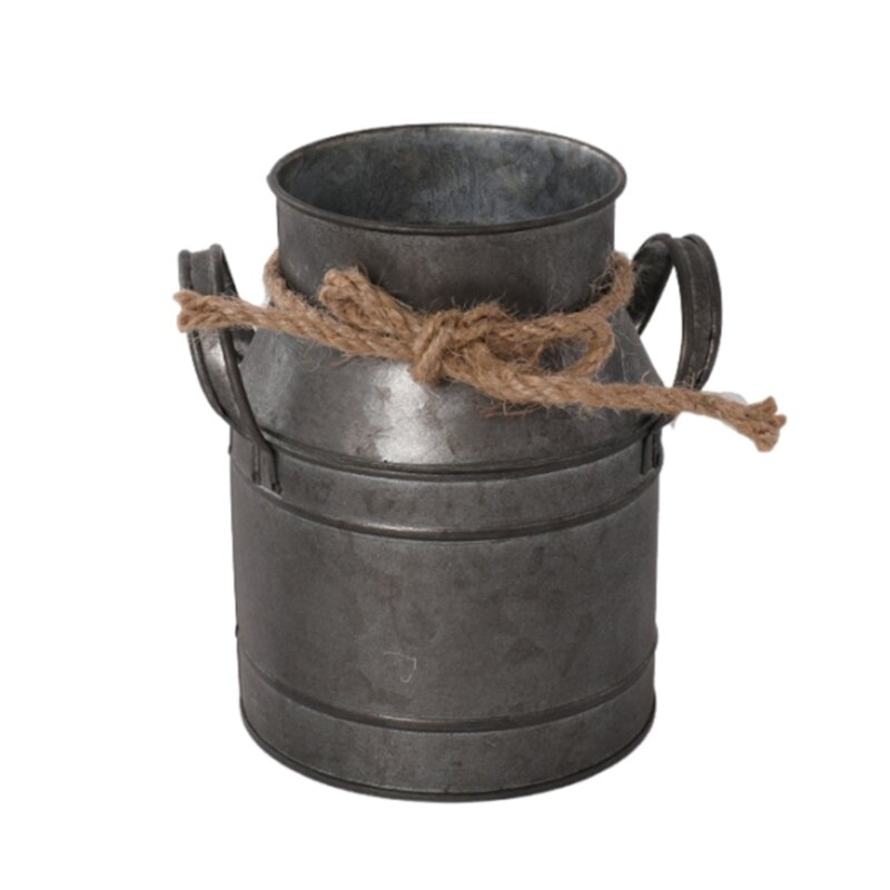 Classical French Country Metal Flower Holder, Milk Can Garden Milk Holder for Farmhouses Country Plant Display