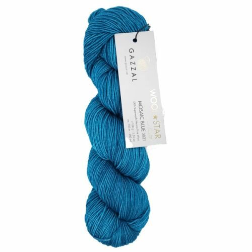 Пряжа Gazzal Wool Star 3821 (5 мотков по 100г/350м) лазурь