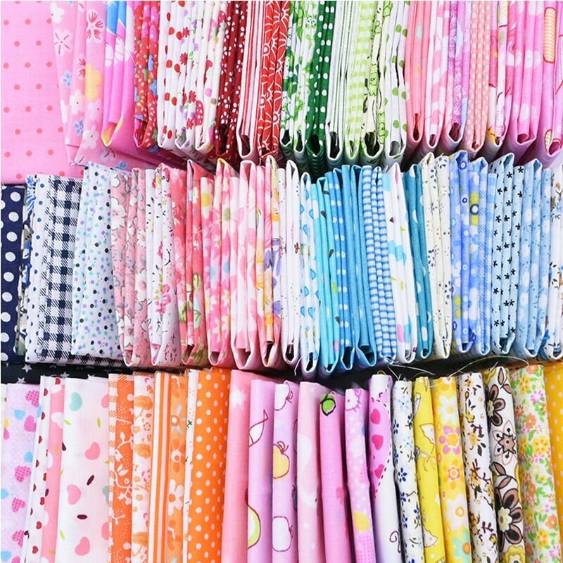 Цветочная печать хлопке Ткань patchwork, 7 шт размером 25х25 см