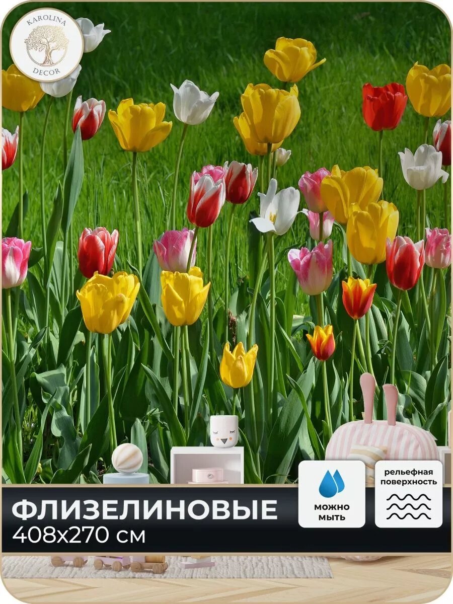 Фотообои Цветы Тюльпаны в детскую в спальню на кухню 400х270