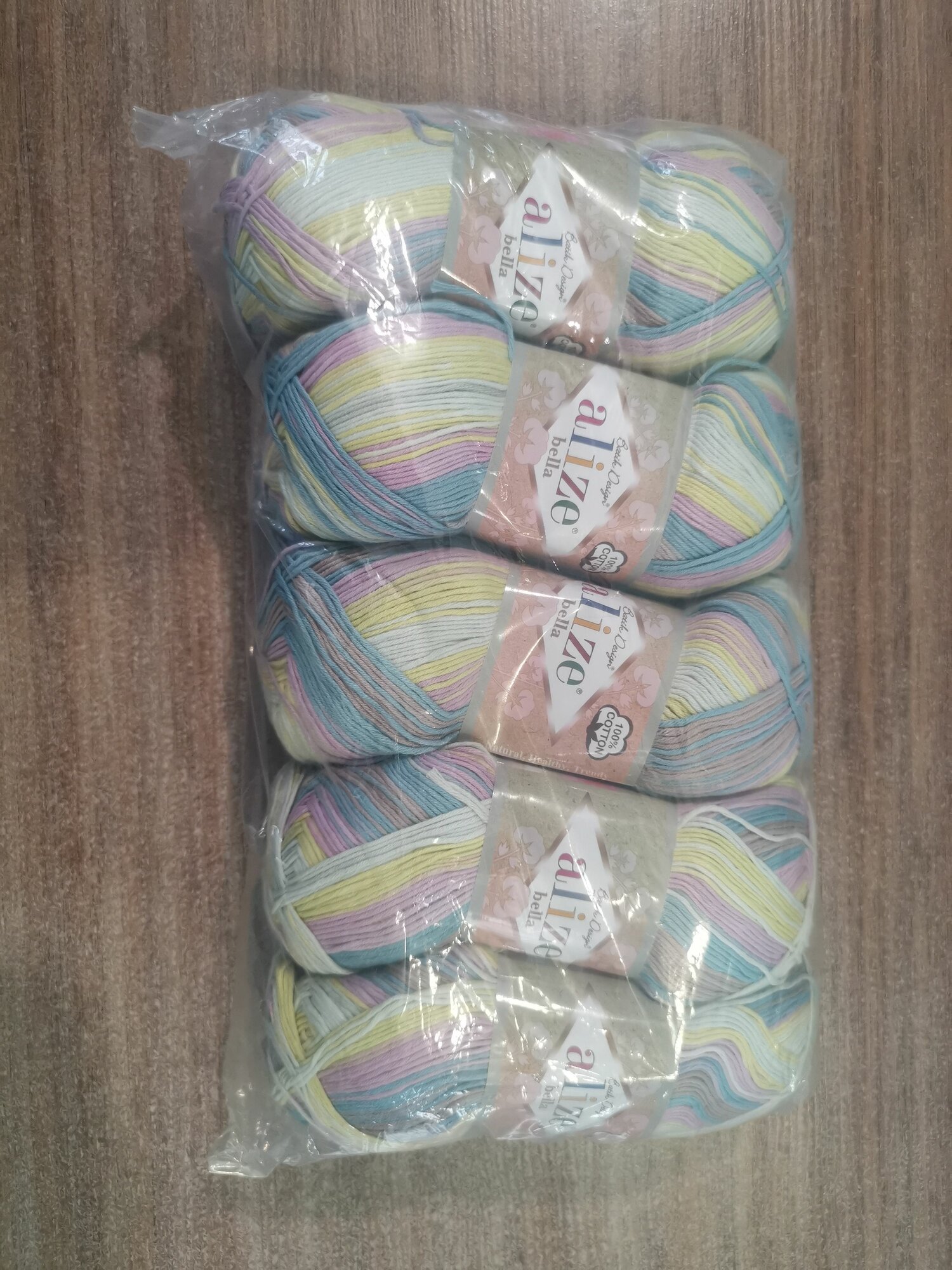 Белла Батик (Bella Батик Alize) упаковка 5 мотков 100 г. 360 м. 100% хлопок цвет 8091