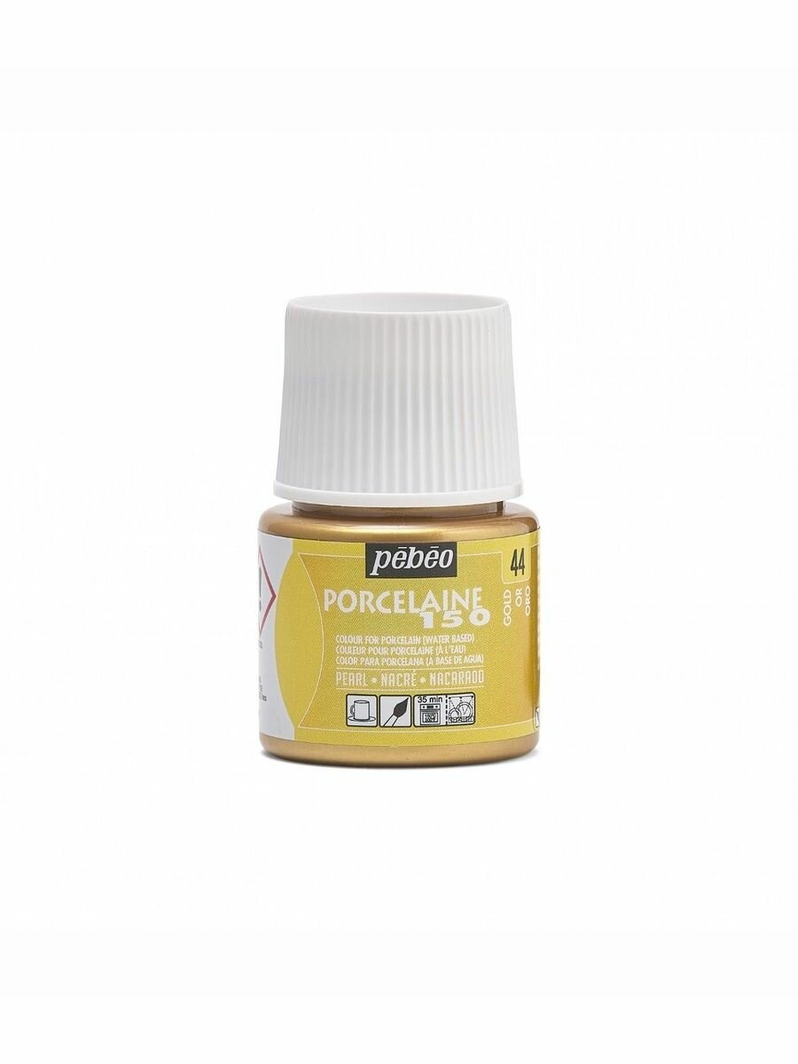 Pebeo Краска Porcelaine 150 для фарфора и керамики на водной основе, 45 мл, № 44 золото
