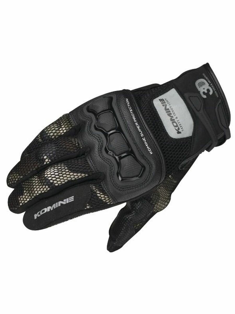 Перчатки текст Komine Replica GK-215, черный хаки, M