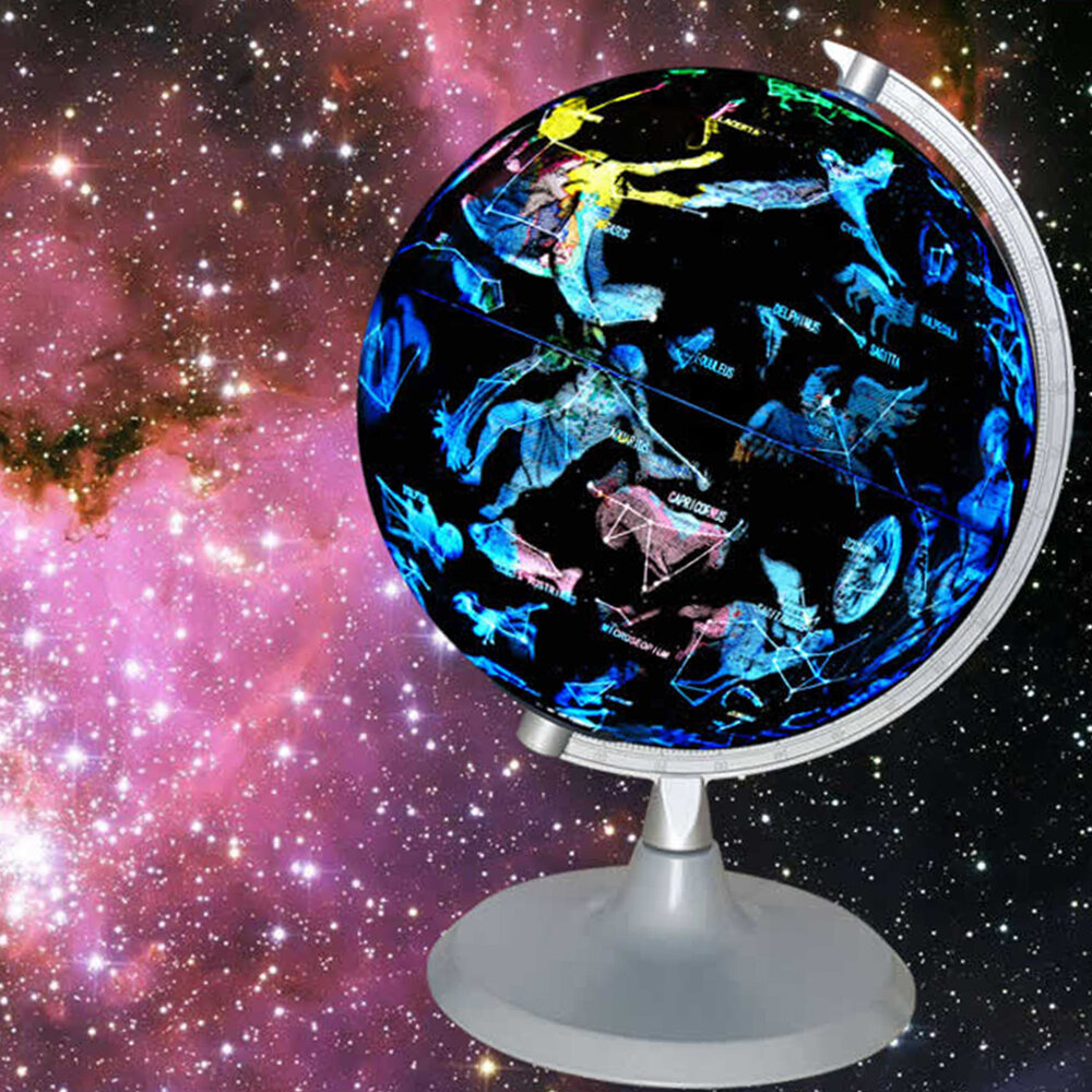 Глобус с подсветкой 8" - 2-в-1, созвездия, географический