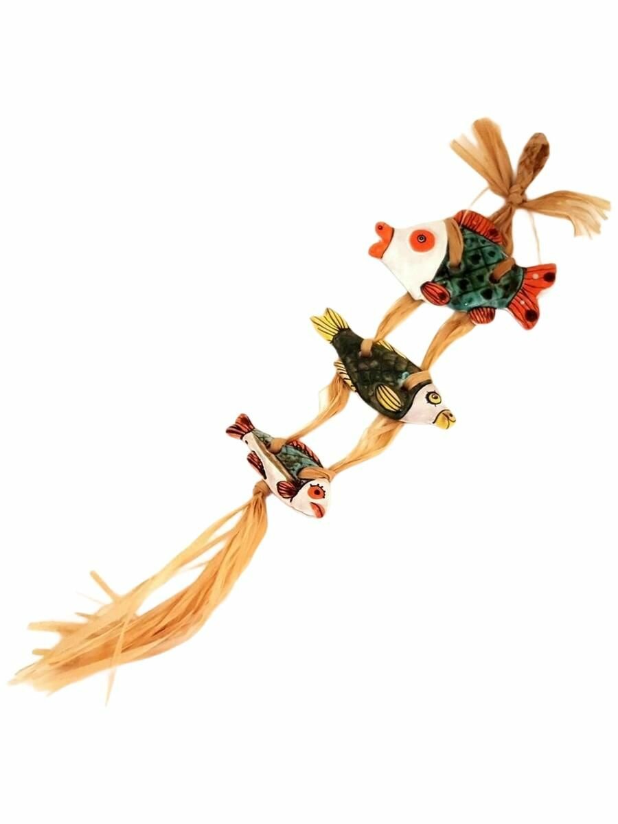 Панно, Вязанка "Рыбы" (майолика), ручная работа