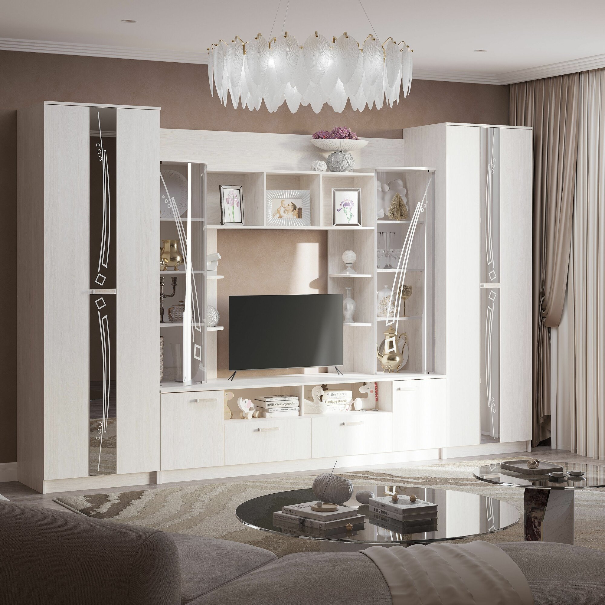 Гостиная "Венеция" Ясень белый (БТС)