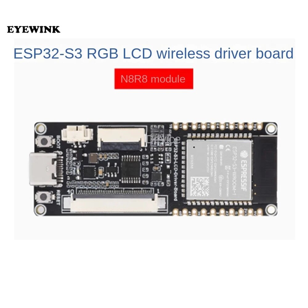 ESP32-S3-WROOM-1-N8R8 поддерживает плату беспроводного драйвера Wi-Fi/Bluetooth с RGB-дисплеем