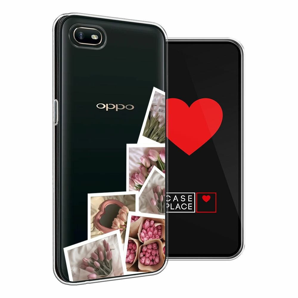 Чехол на Oppo A1k / Оппо А1к с принтом "Весенние фото - 8 марта", прозрачный — фото 1