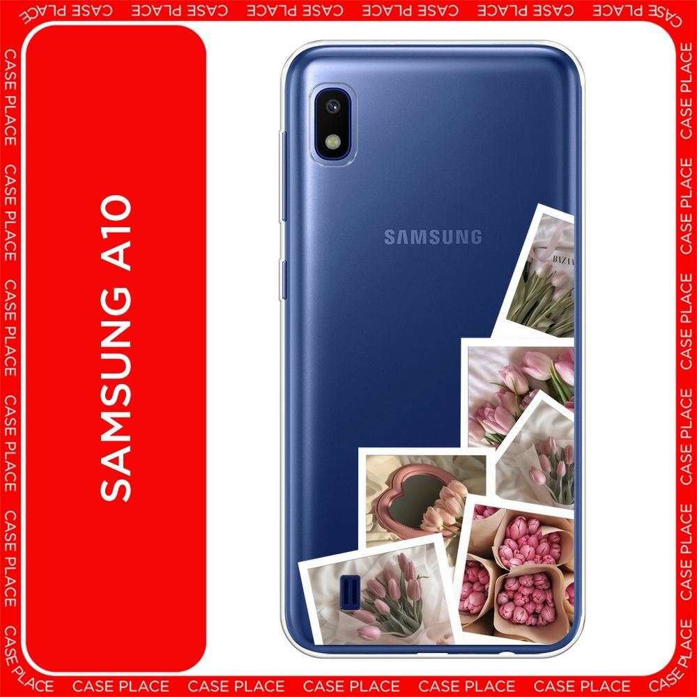 Чехол на Samsung Galaxy A10 / Самсунг Галакси А10 с принтом "Весенние фото - 8 марта", прозрачный