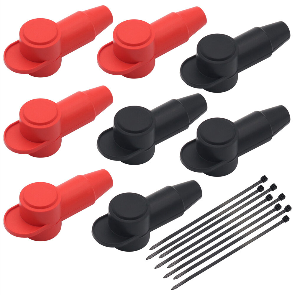 8 защитных чехлов для постов аккумуляторной батареи из силикона с застежками-стяжками