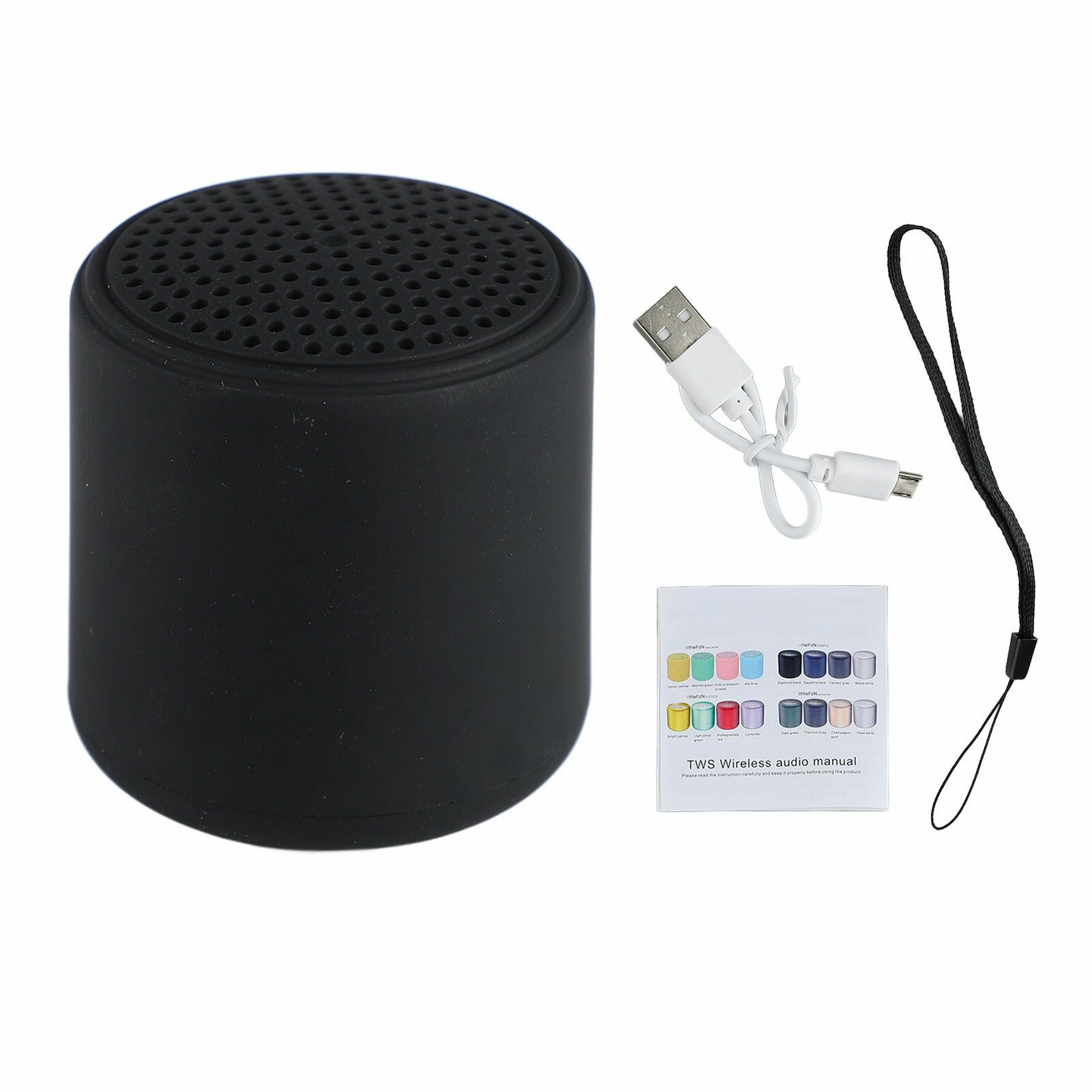 Миниатюрный беспроводной Bluetooth-динамик, портативный, USB-перезаряжаемый, водонепроницаемый, компактный, 400 мАч, для использования в помещении и на улице, черный