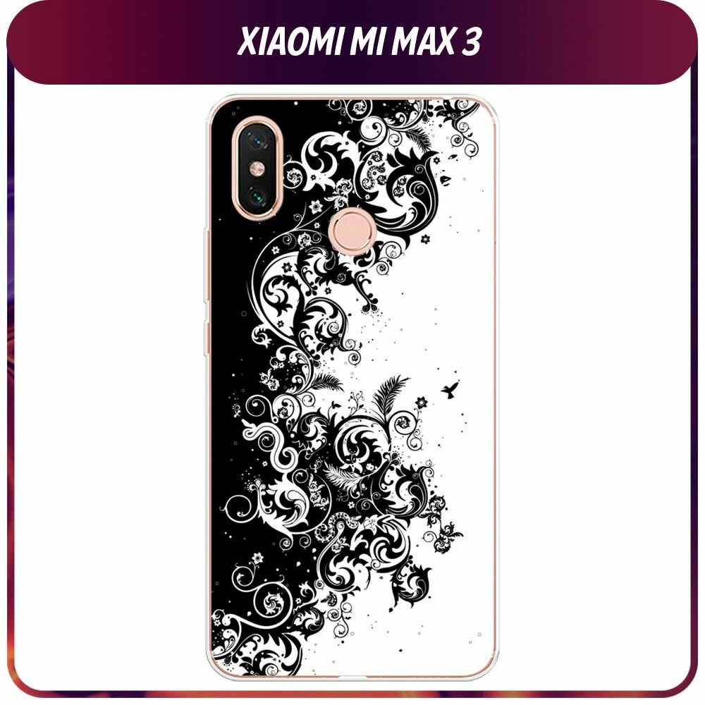 Чехол на Xiaomi Mi Max 3 / Сяоми Ми Макс 3 с принтом "Черно белый узор"
