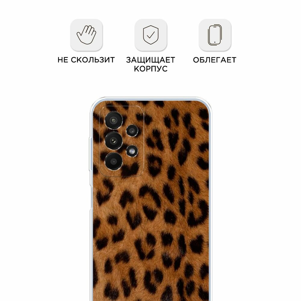 Чехол на Samsung Galaxy A23 / Самсунг Галакси А23 с принтом "Мех леопарда" — фото 1