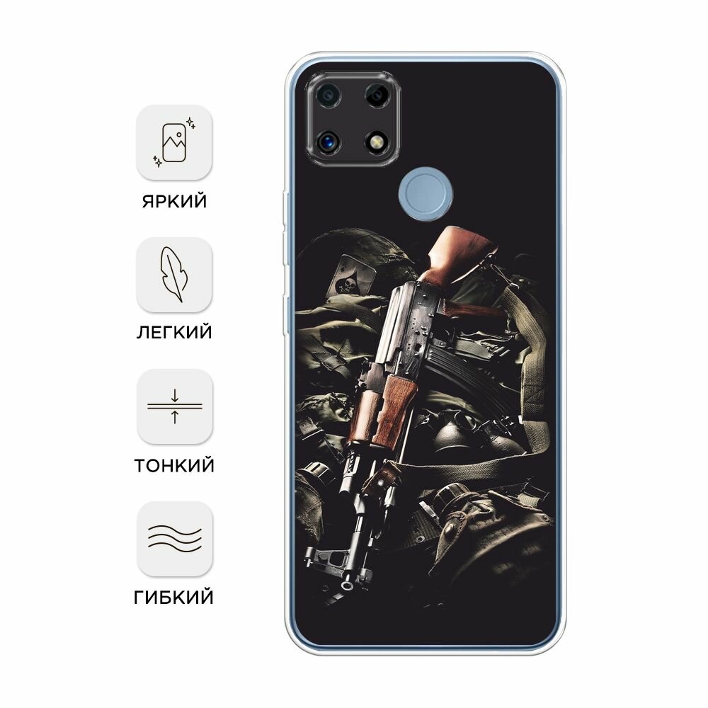 Чехол на Realme C25/C25s / Реалми С25/C25s с принтом "Автомат" — фото 1