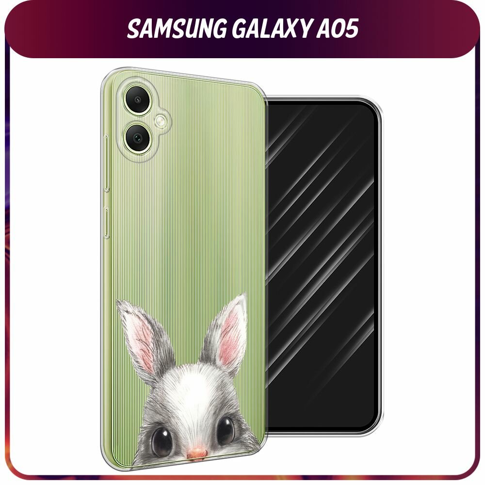 Чехол на Samsung Galaxy A05 / Самсунг Галакси A05 с принтом "Карандашный кролик 2 - 8 марта", прозрачный