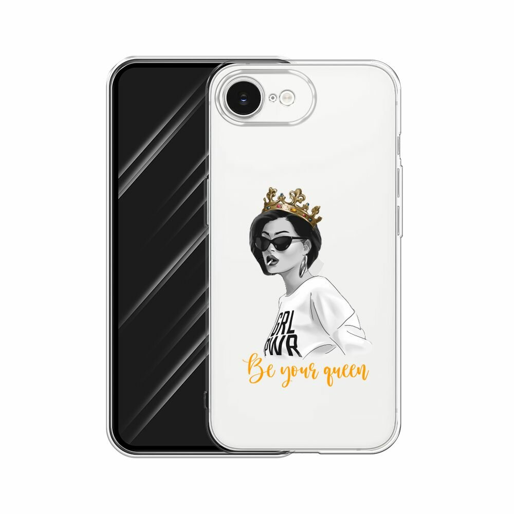 Чехол на Apple iPhone 16e/17e / Айфон 16е/17e с принтом Be your Queen, прозрачный — фото 1