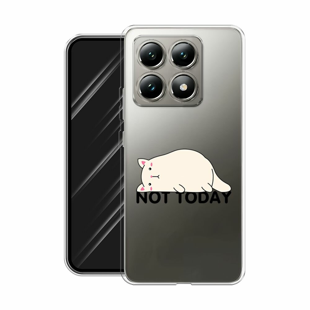 Чехол на Xiaomi 14T / Сяоми 14T с принтом "Cat not today", прозрачный — фото 1