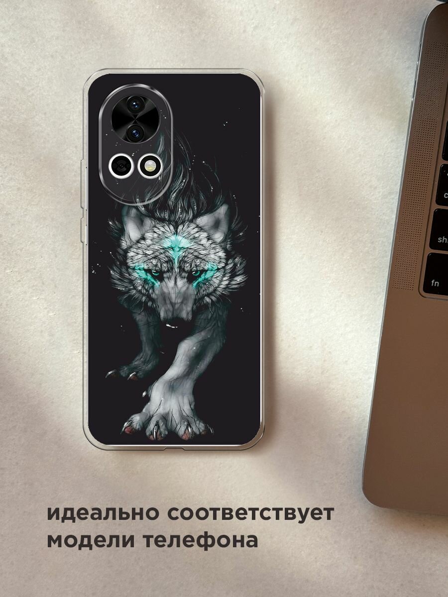 Чехол на Huawei Nova 12/Nova13 / Хуавей Нова 12/Нова 13 с принтом "Крадущийся волк" — фото 1
