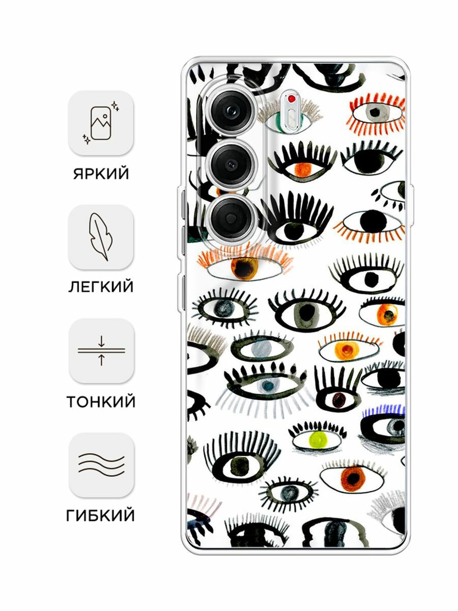 Чехол на Tecno Camon 40 Pro / Текно Камон 40 Про с принтом "Глаза акварель" — фото 1