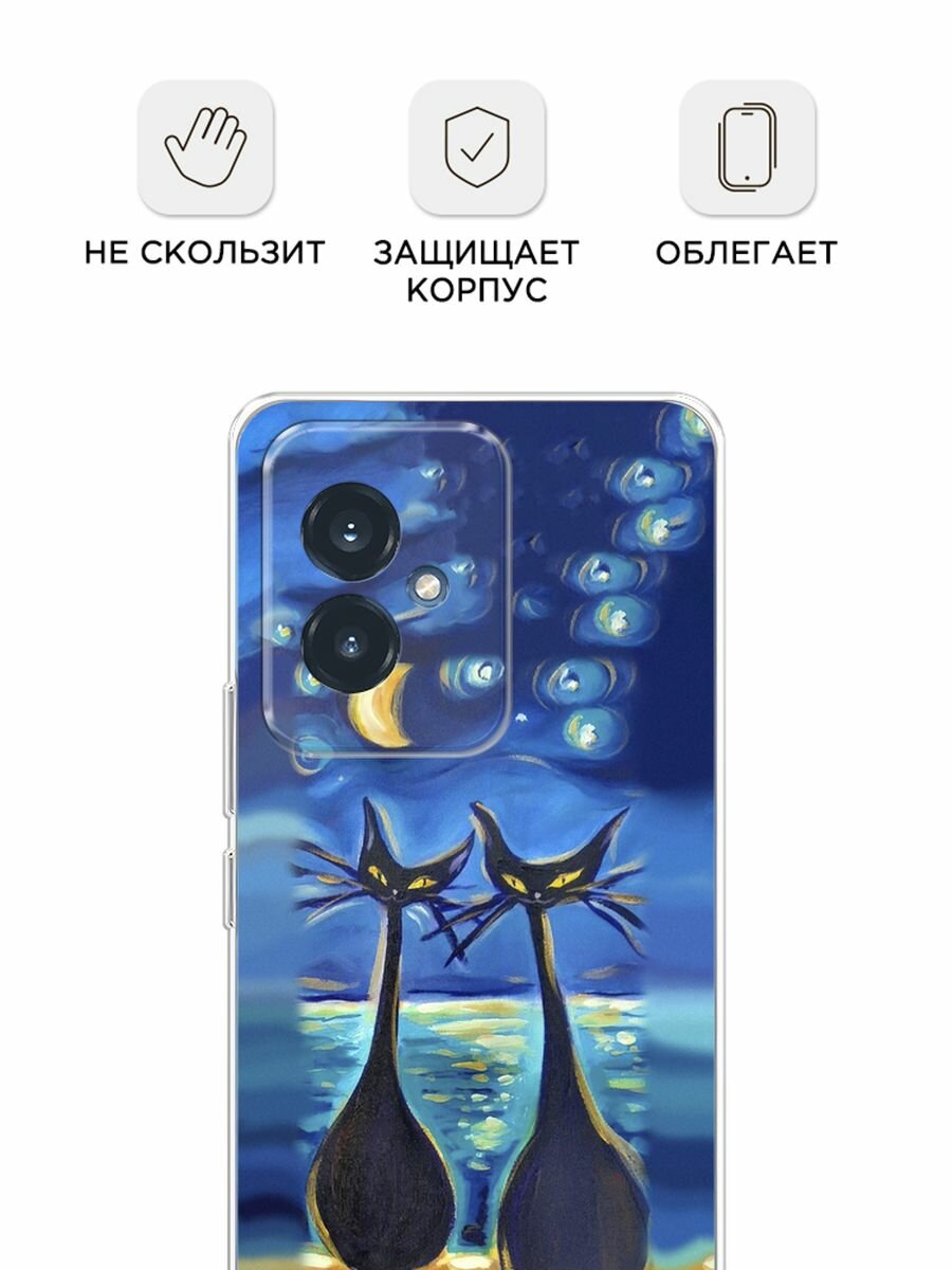 Чехол на Honor 100 / Хонор 100 с принтом "Влюбленные котики 7" — фото 1