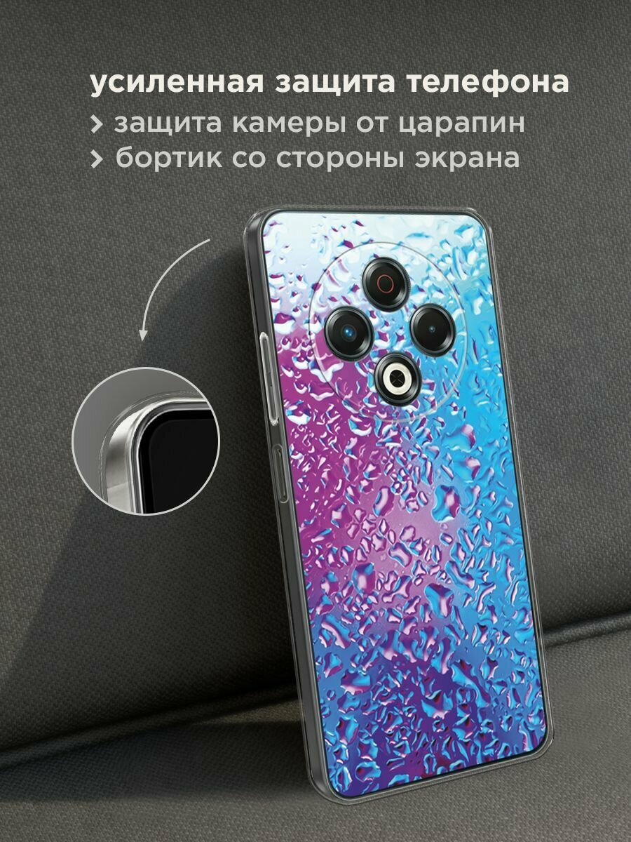 Чехол на Tecno Spark 30 / Текно Спарк 30 с принтом "Капли на стекле" — фото 1