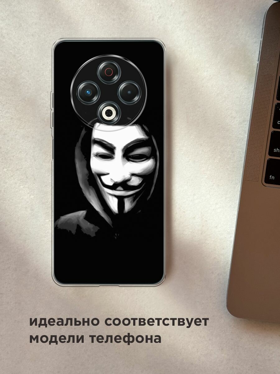 Чехол на Tecno Spark 30 / Текно Спарк 30 с принтом "Анонимус" — фото 1