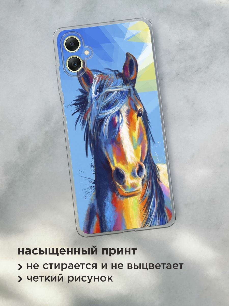 Чехол на Samsung Galaxy A06 / Самсунг Галакси А06 с принтом "Лошадь арт 3" — фото 1