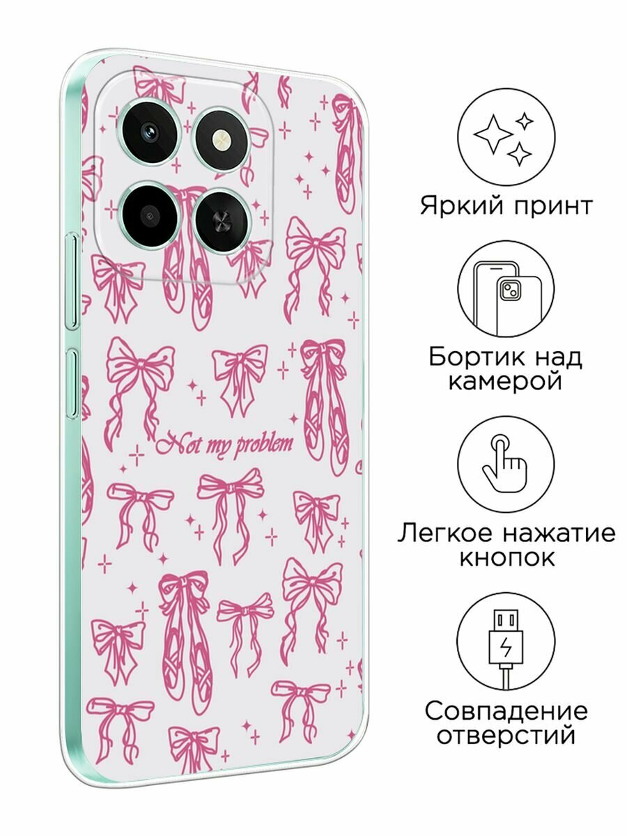Силиконовый чехол на Honor X6c / Хонор X6c с принтом "Not my problem 1" — фото 1