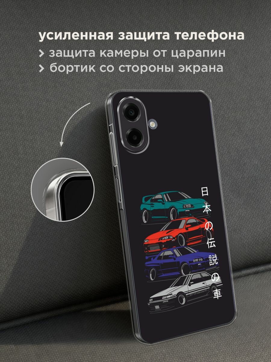 Чехол на Samsung Galaxy A07 / Самсунг А07 с принтом "JDM Legend cars" — фото 1