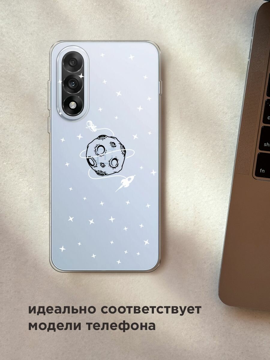 Чехол на OnePlus Nord 5 / Ван Плас Норд 5 с принтом "Полет вокруг луны", прозрачный — фото 1