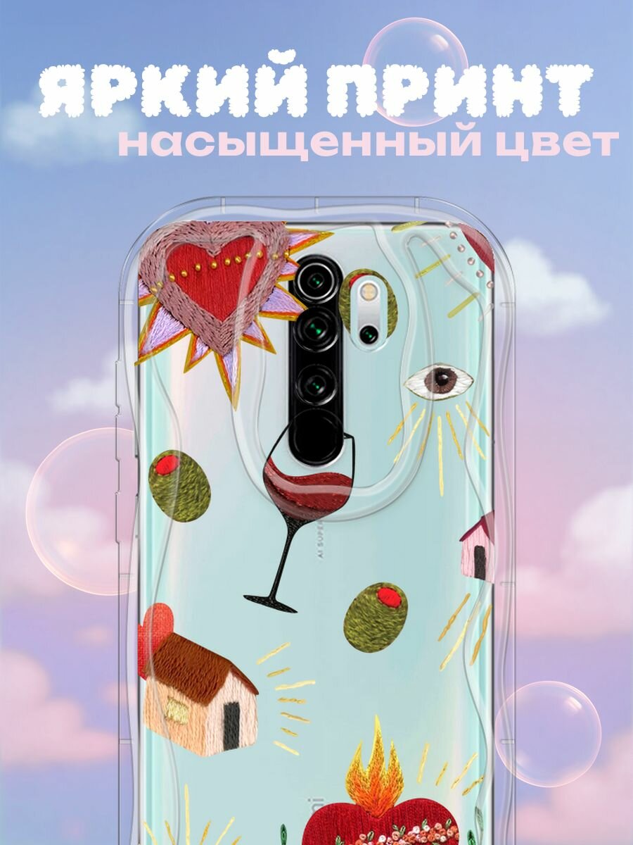 Чехол на Xiaomi Redmi Note 8 Pro / Редми Нот 8 Про с принтом "Ниточный коллаж" — фото 1