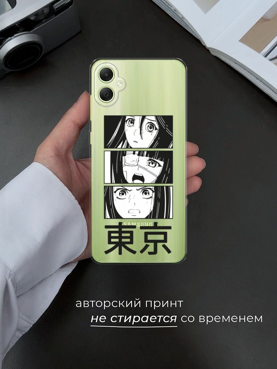 Чехол на Samsung Galaxy A05 / Самсунг Галакси A05 с принтом "Tokyo girls", прозрачный — фото 1