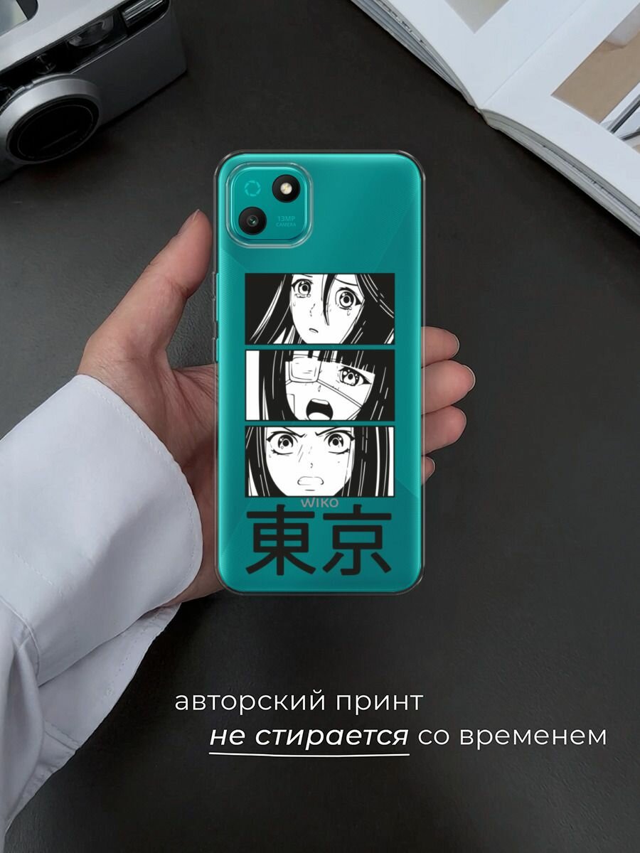 Чехол на Wiko T10 / Вико Т10 с принтом "Tokyo girls", прозрачный — фото 1