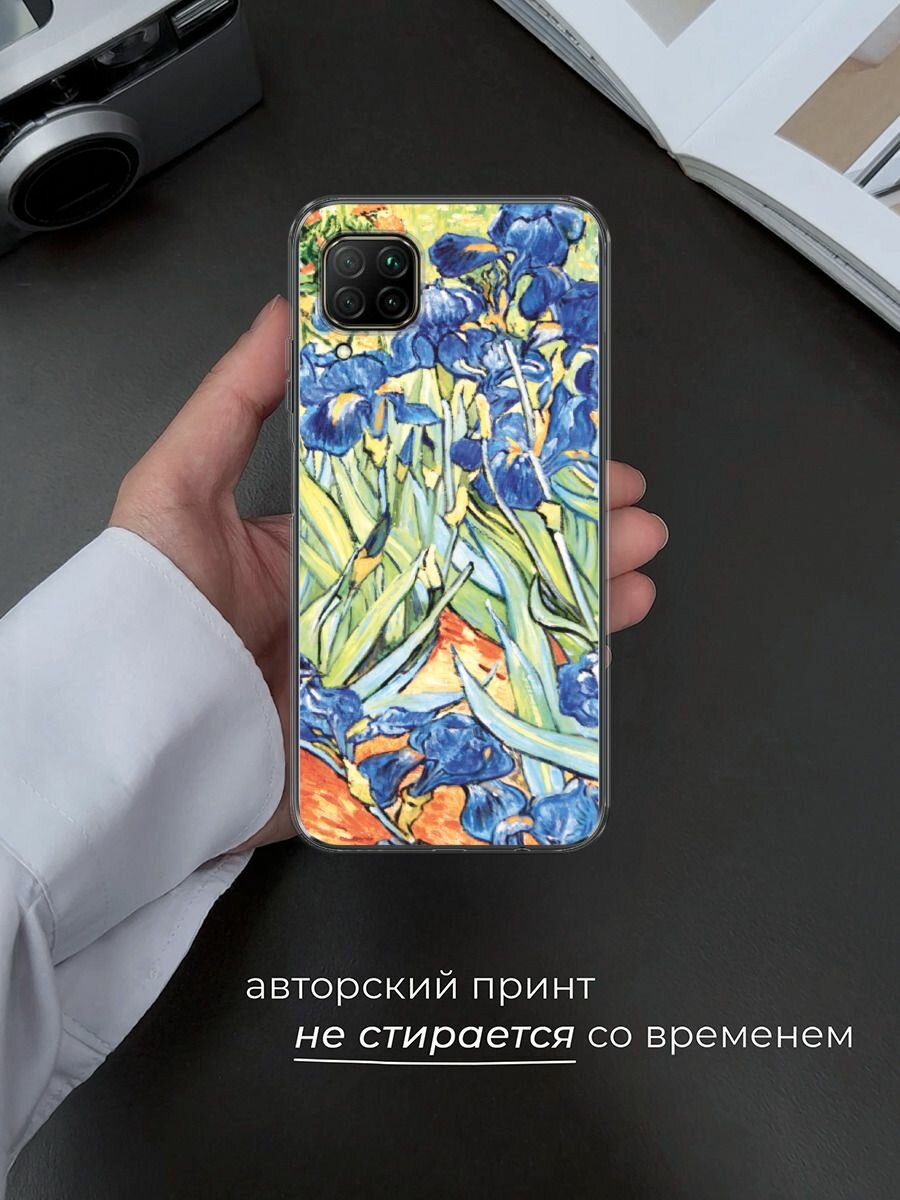 Чехол на Honor 30S Global/Huawei P40 Lite 5G/Nova 7 SE с принтом "Ирисы Ван Гог" — фото 1