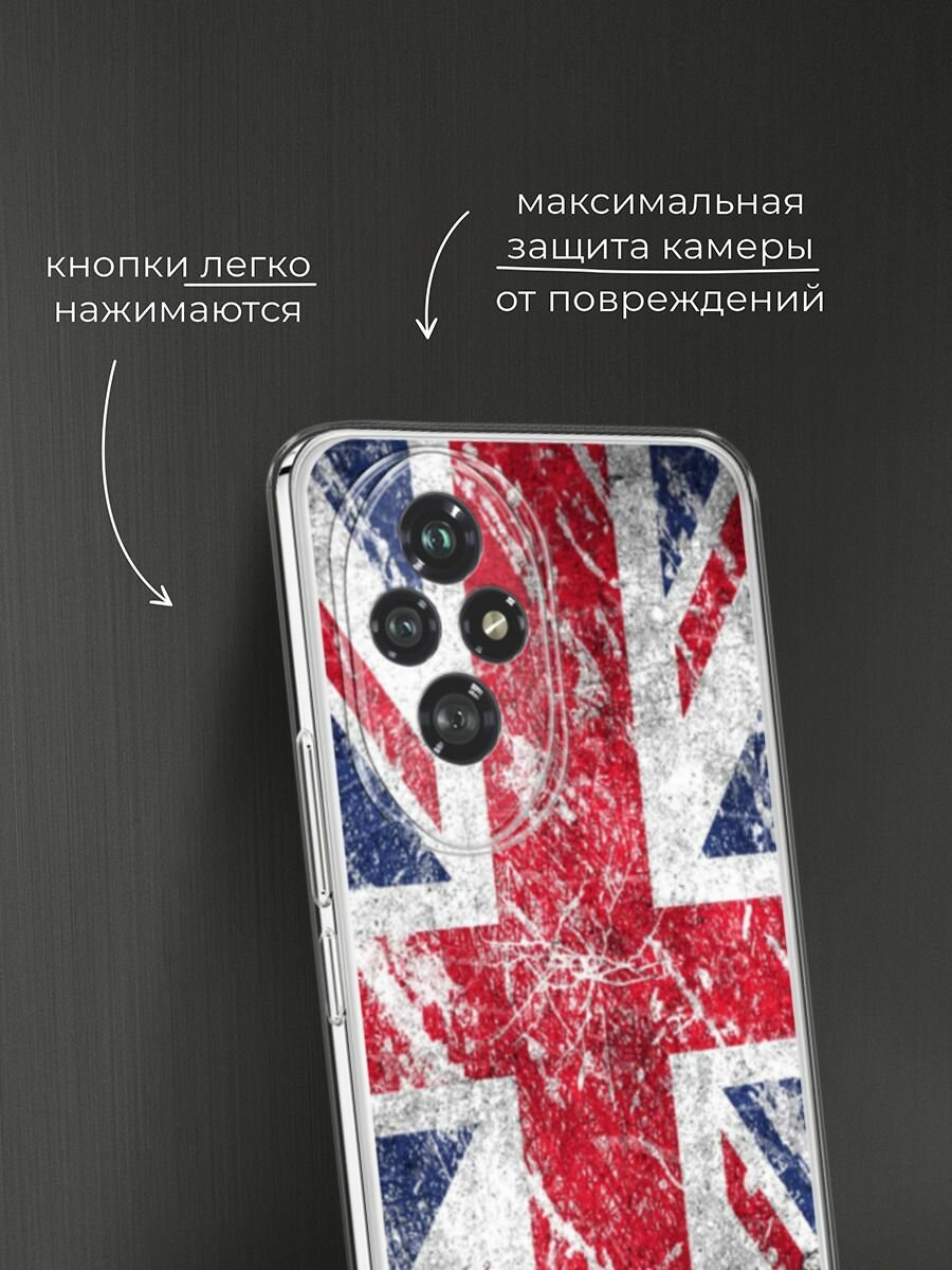 Силиконовый чехол на Honor 200 / Хонор 200 с принтом "Флаг британский" — фото 1