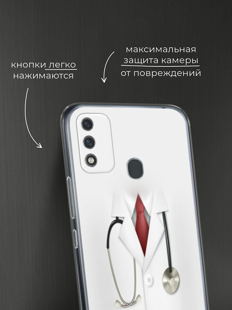 Силиконовый чехол на Itel A48 / Ител А48 с принтом "Халат врача" — фото 1